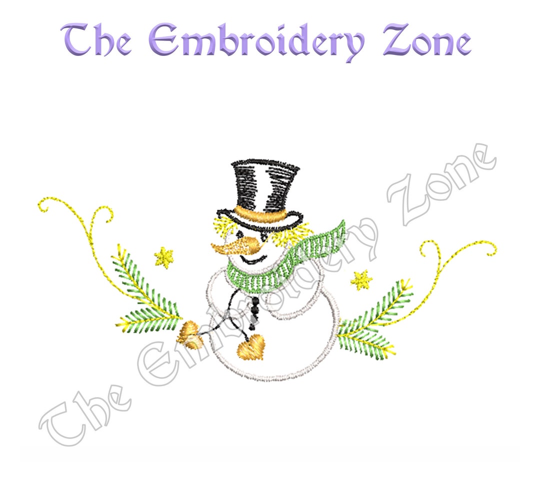 Christmas Snowman Machine Embroidery Design Christmas - Etsy