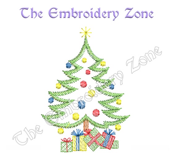 Christmas Tree Machine Embroidery Design Christmas Decoration - Etsy