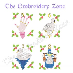 12 Days of Christmas Embroidery Design Holiday Season Embroidery ...