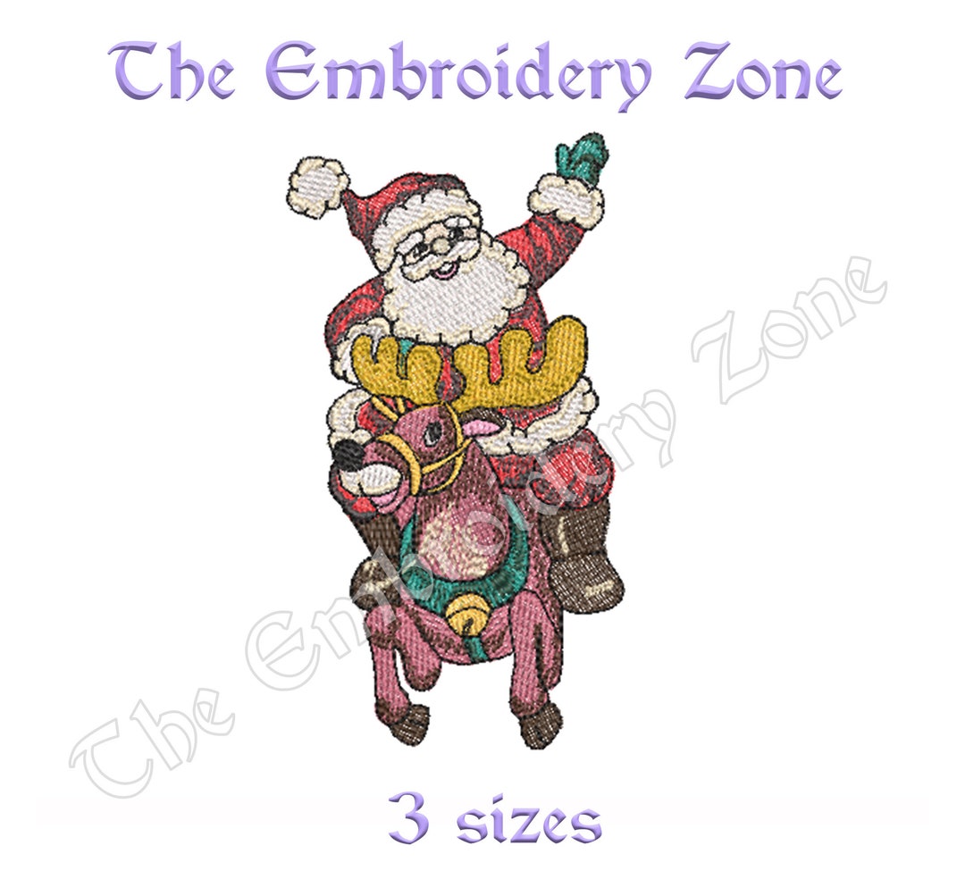 Santa Claus Machine Embroidery Design Christmas Machine - Etsy