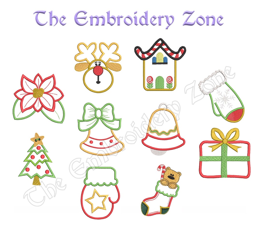 Christmas Theme Machine Embroidery Collection Fit a - Etsy