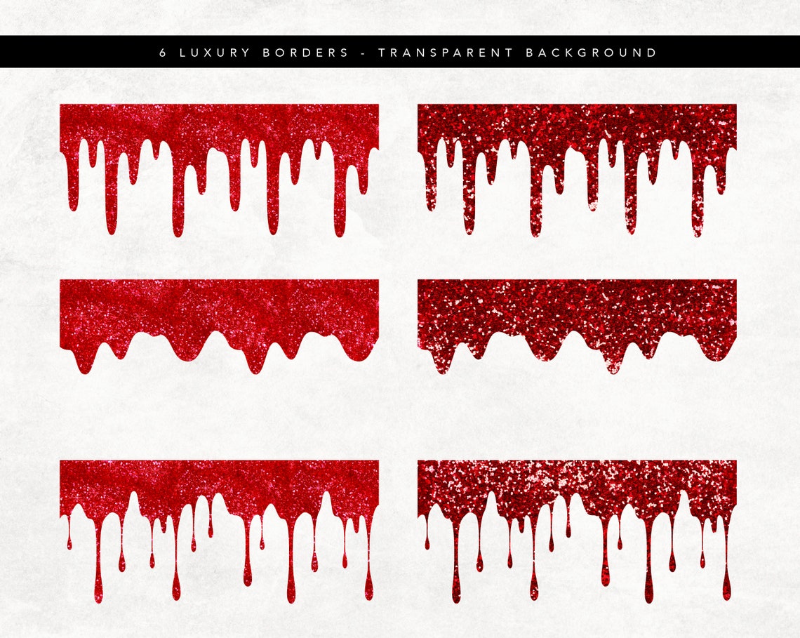 Red Dripping Red Drips Borders Drip Glitter Borders Drip - Etsy