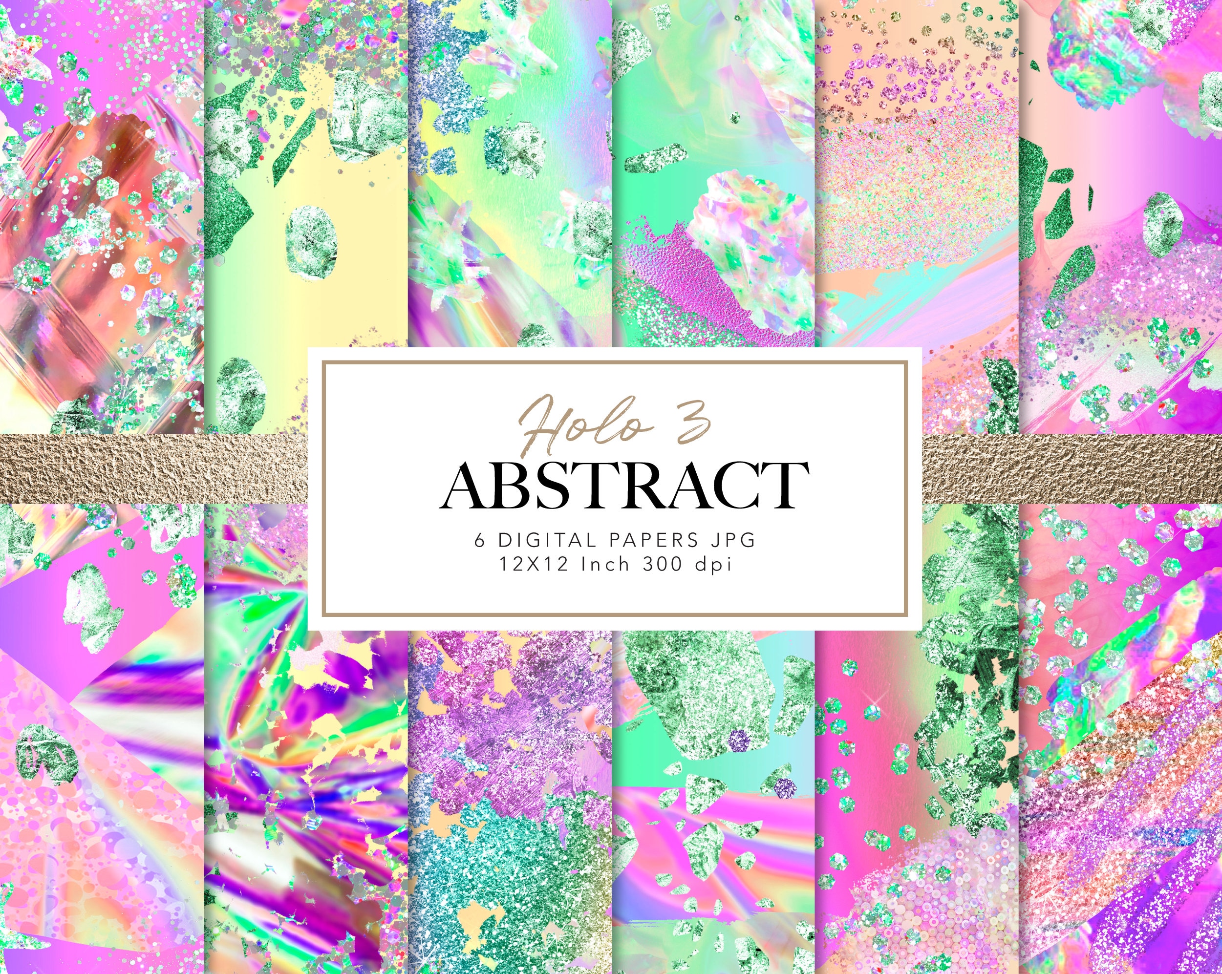 Iridescent Digital Paper Glitter Abstract Paper - Etsy