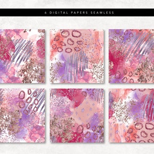 Pink Digital Paper Glitter Abstract Paper Pink Alcohol Ink Modern ...