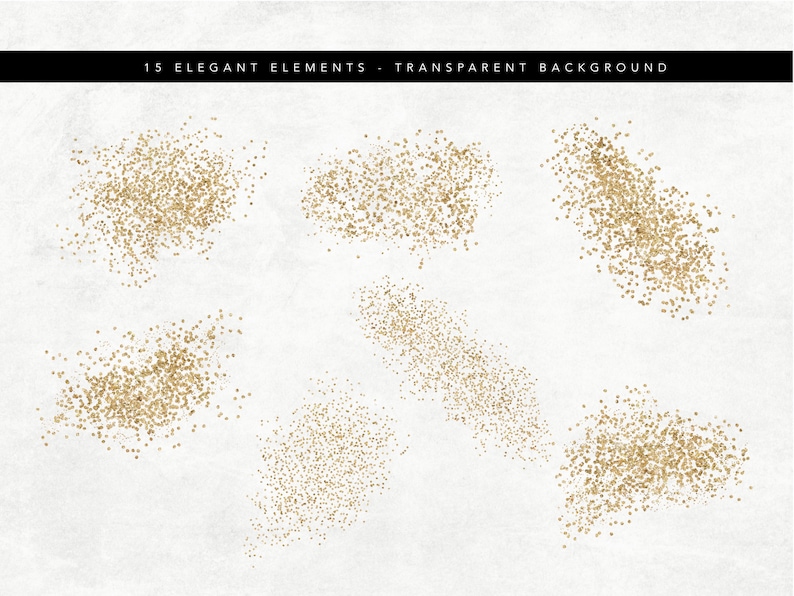 Gold Glitter Clipart Overlays: Shimmering Confetti PNG (commercial Use ...