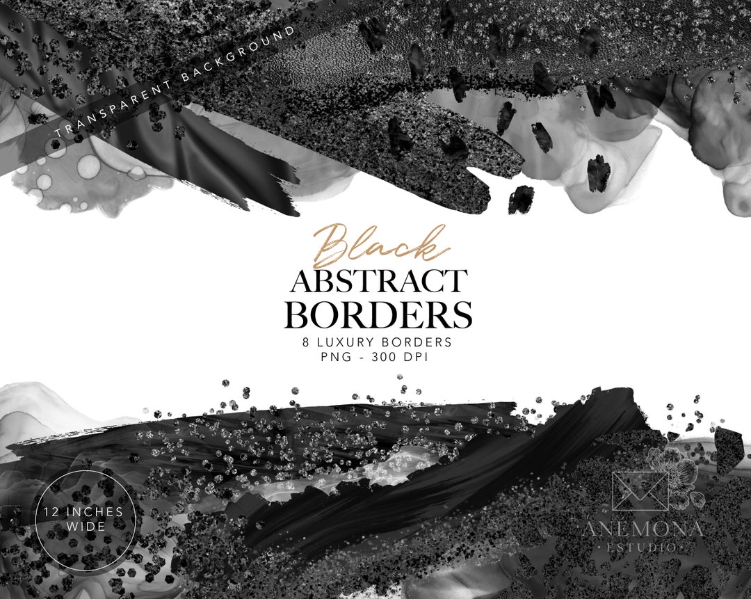Black Borders Clipart, Abstract Borders Clipart - Black Frames ...