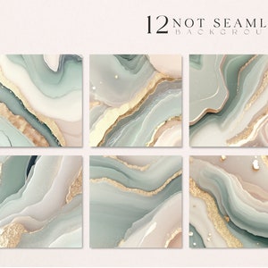 Agate Backgrounds, Sage Green Agate Gold Foil, Digital Paper Pack ...