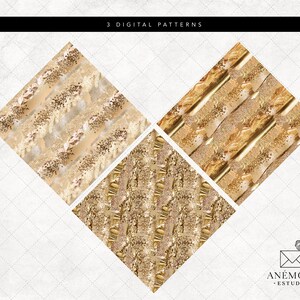 Gold Digital Paper, Gold Metallic Paper, Glitter Scrapbook Gold Paper ...