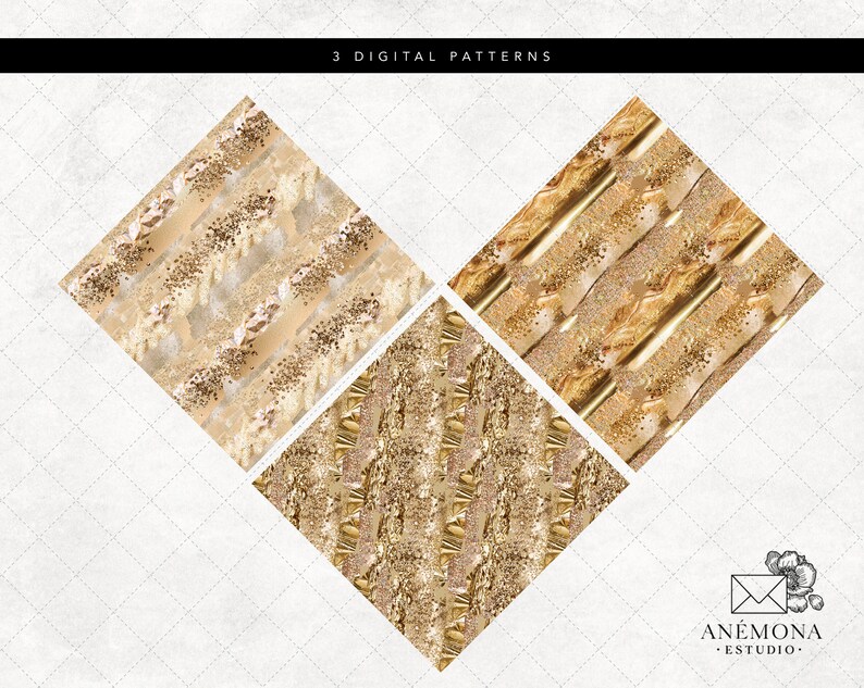 Gold Digital Paper Gold Metallic Paper Glitter Scrapbook | Etsy