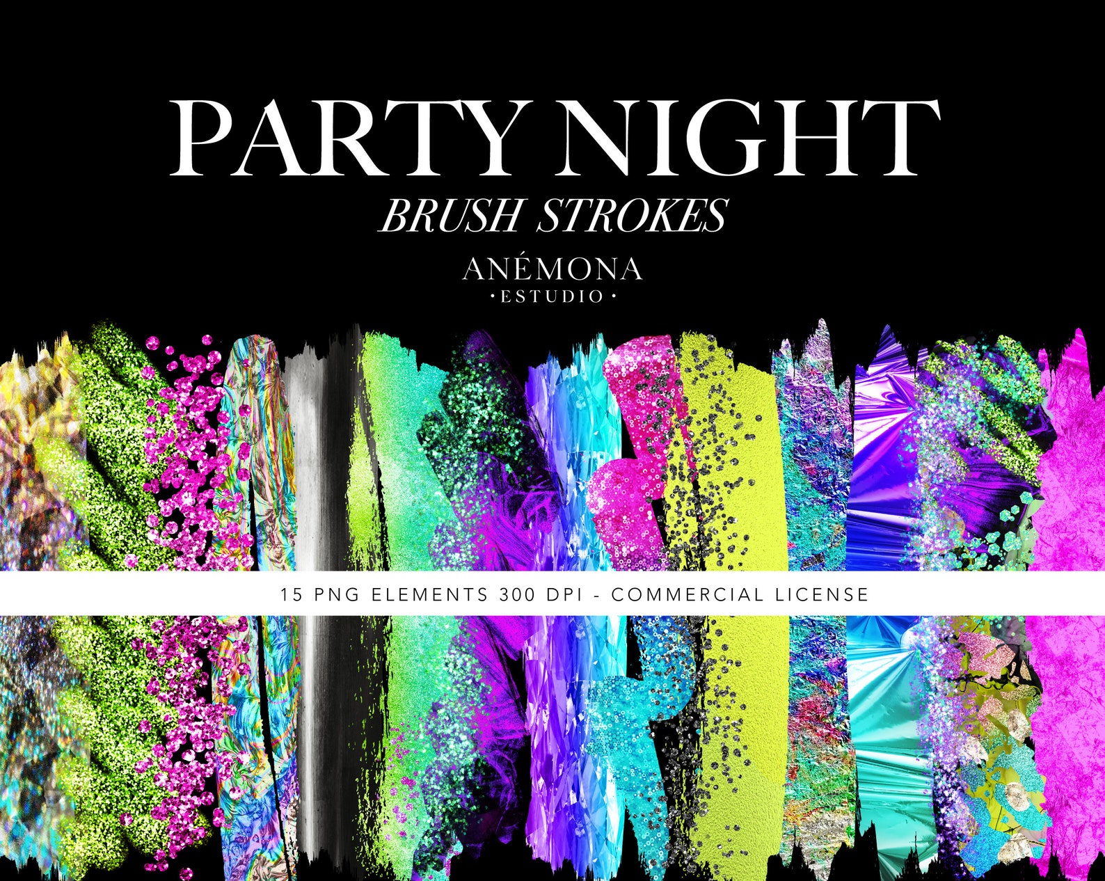 Neon Brush Strokes Clipart Neon Clipart Neon Paint Clipart - Etsy