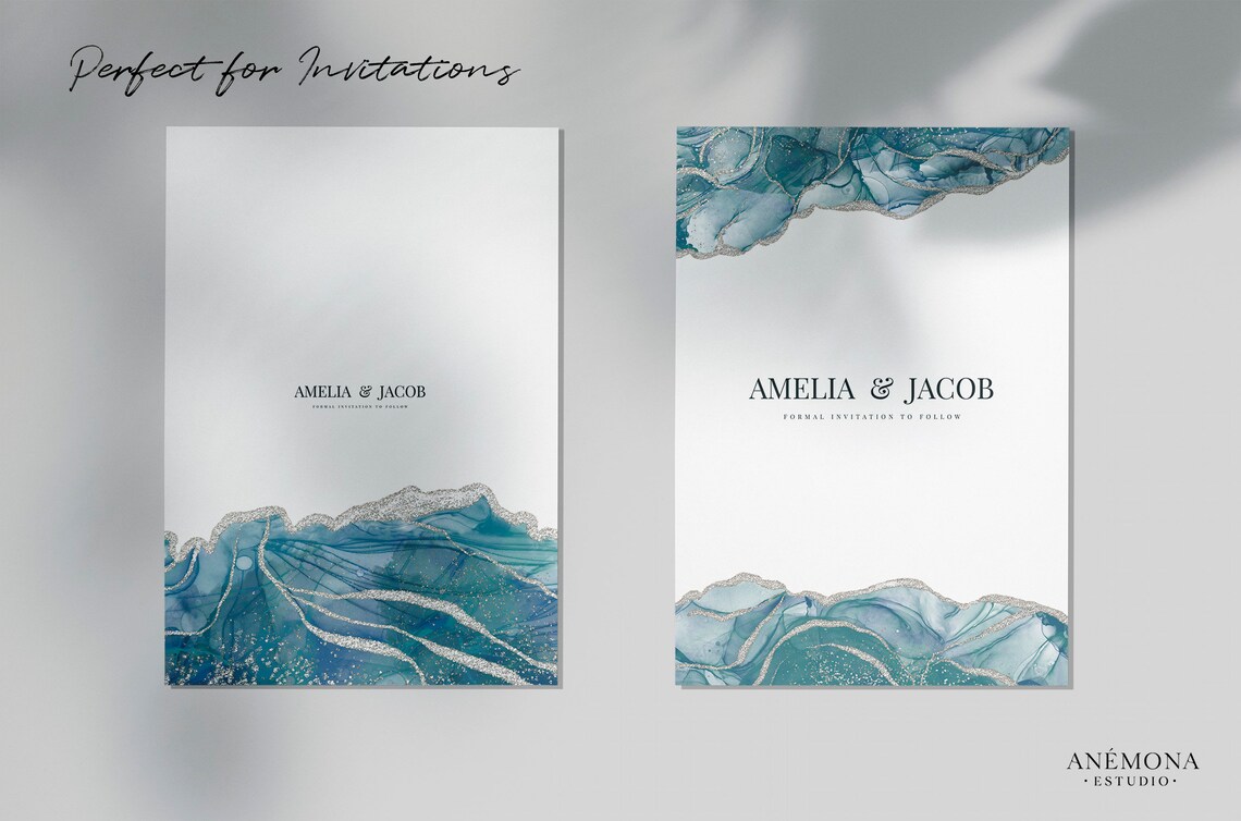 Turquoise Agate Borders Clipart Teal Watercolor Geode Clipart - Etsy