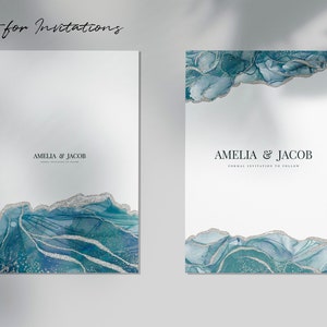 Turquoise Agate Borders Clipart: Teal Watercolor, Silver Glitter ...