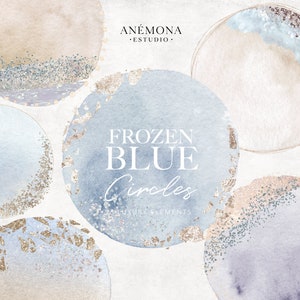 Pale Blue Watercolor Circles Clipart Logo Clipart Glitter Circle Clip ...