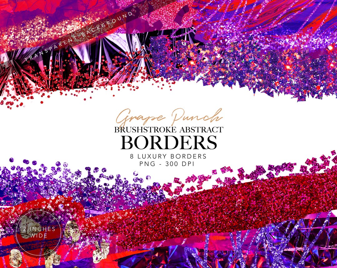 Red and Purple Border Clipart - Abstract Glitter Border - Edges ...