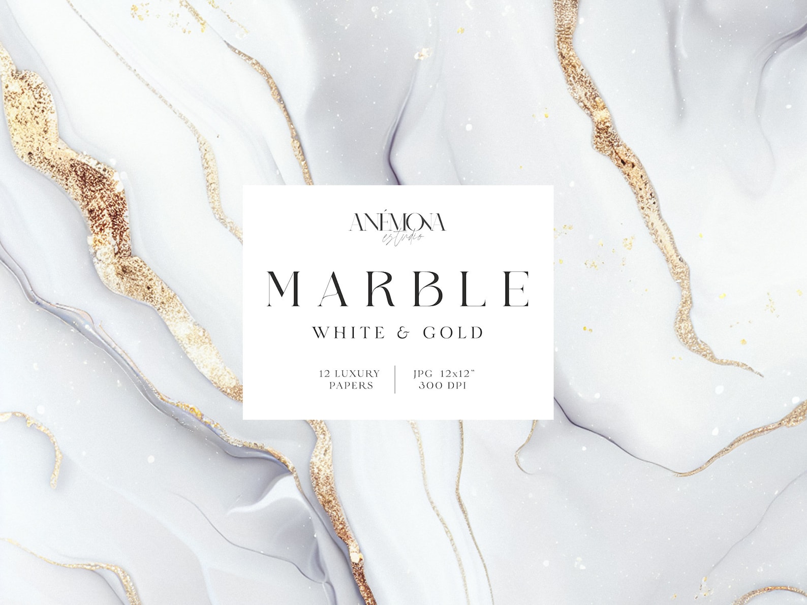 White and Gold Marble Digital Paper: 12x12 JPG (digital Download) - Etsy