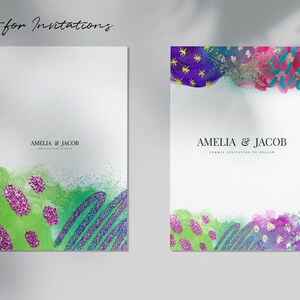 Neon Watercolor Border Clipart - Glitter Border - Colorful Alcohol Ink ...