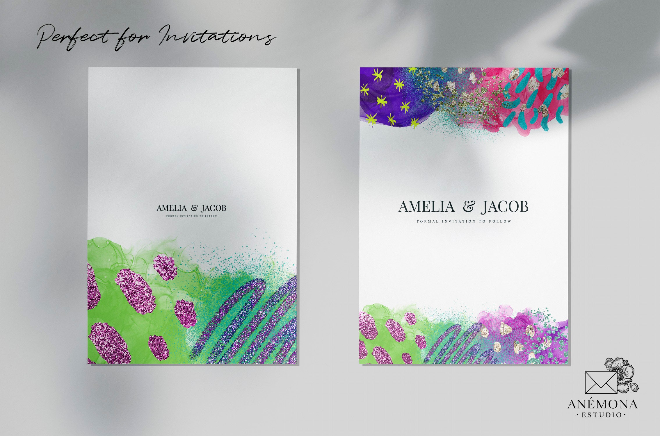 Neon Watercolor Border Clipart Glitter Border Colorful | Etsy