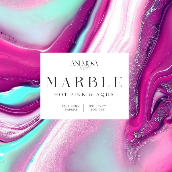 Hot Pink and Aqua - Etsy