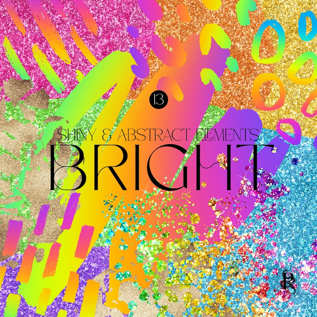 Rainbow Glitter Clipart PNG – Rainbow Animal Print Brush Strokes, Neon ...