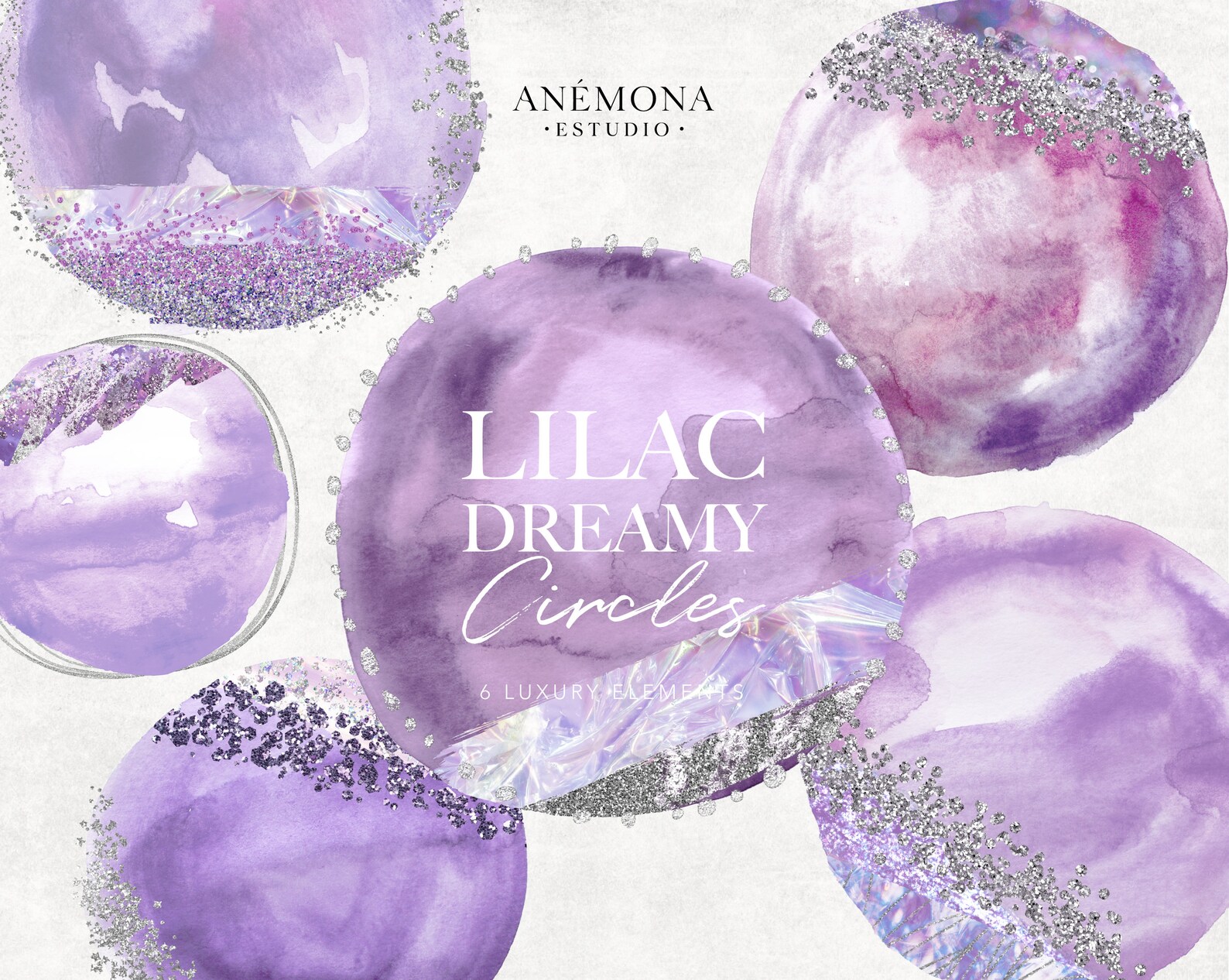 Logo Clipart Purple Watercolor Circles Clipart Glitter - Etsy