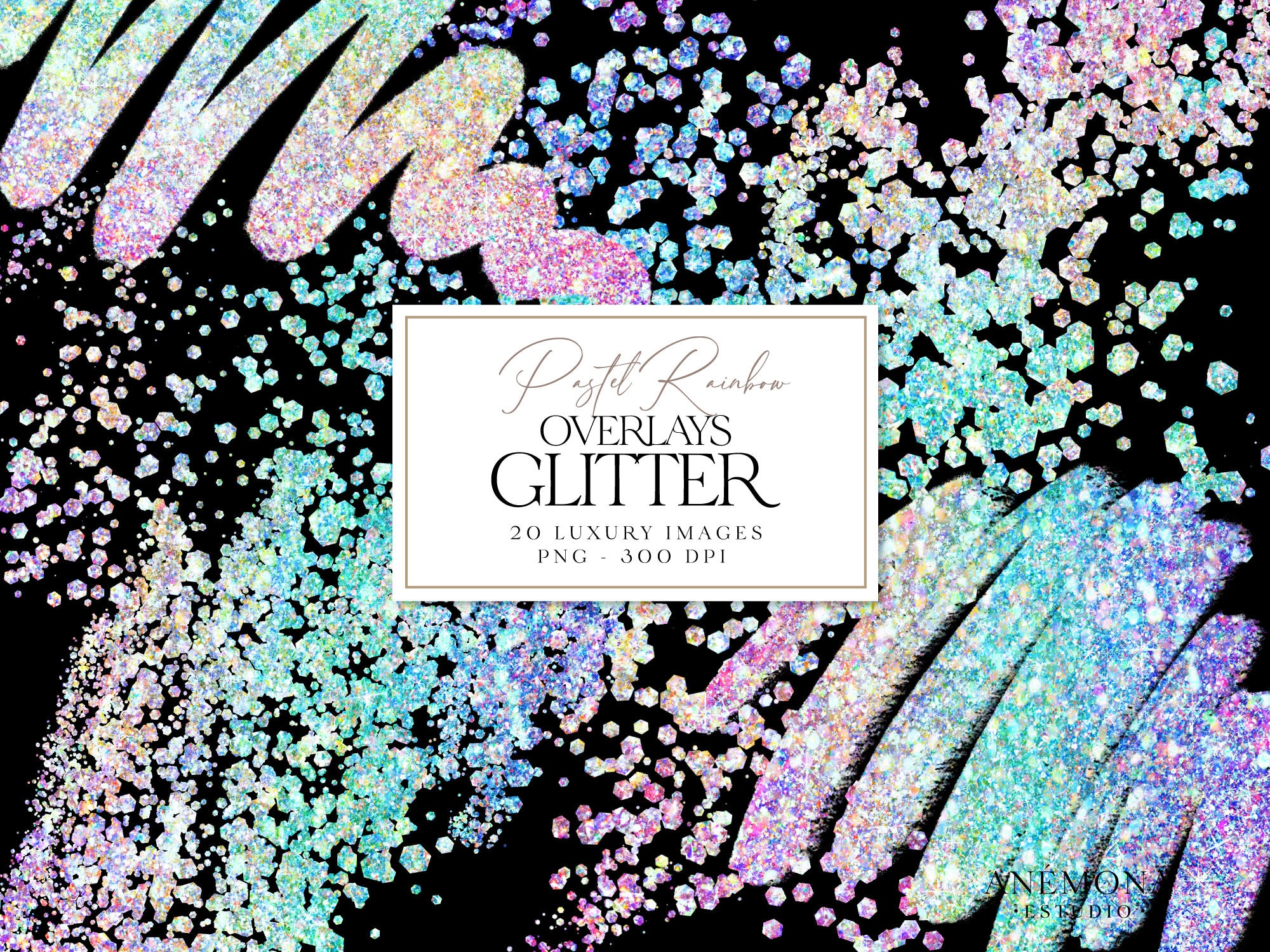Pastel Rainbow Glitter Confetti Clipart Rainbow Glitter - Etsy
