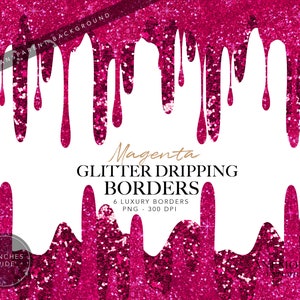 Magenta Dripping, Hot Pink Drips Borders, Drip Glitter Borders, Drip ...