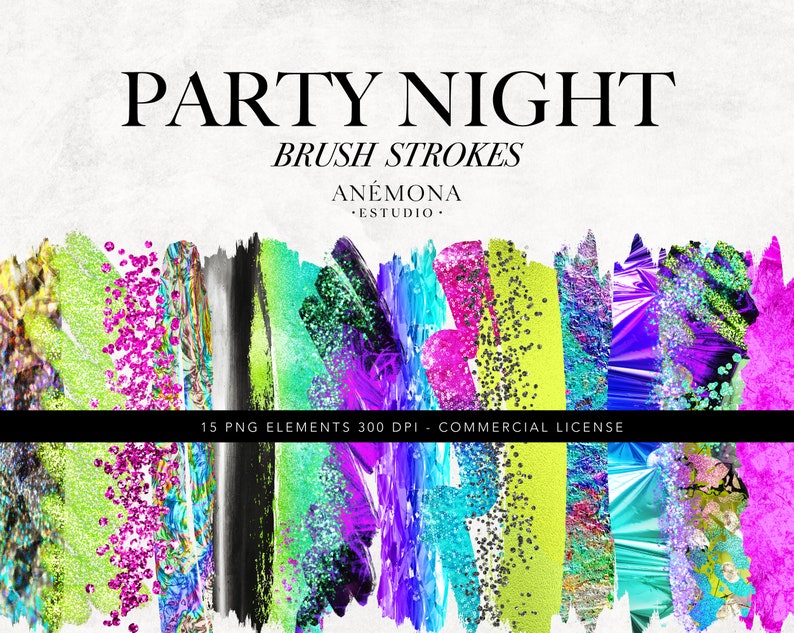 Neon Brush Strokes Clipart Neon Clipart Neon Paint Clipart - Etsy