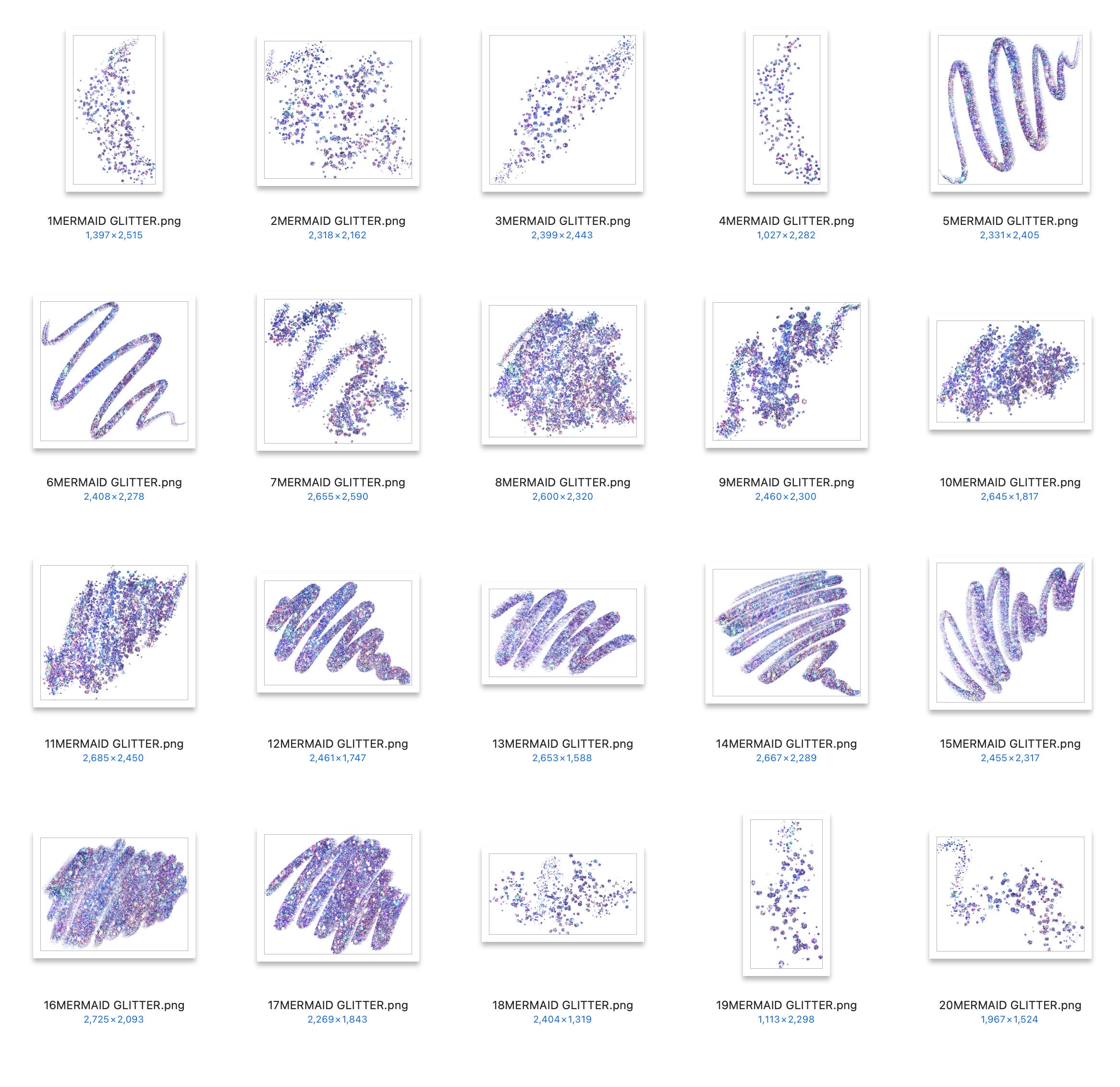 Mermaid Glitter Confetti Clipart: Purple Shimmer Overlays (PNG Digital ...