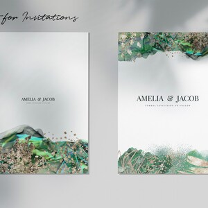 Emerald Watercolor Border Clipart - Glitter Border - Green and Gold ...