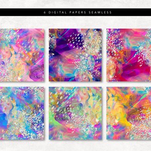 Glitter Colorful Digital Paper - Rainbow Alcohol Ink - Colorful ...