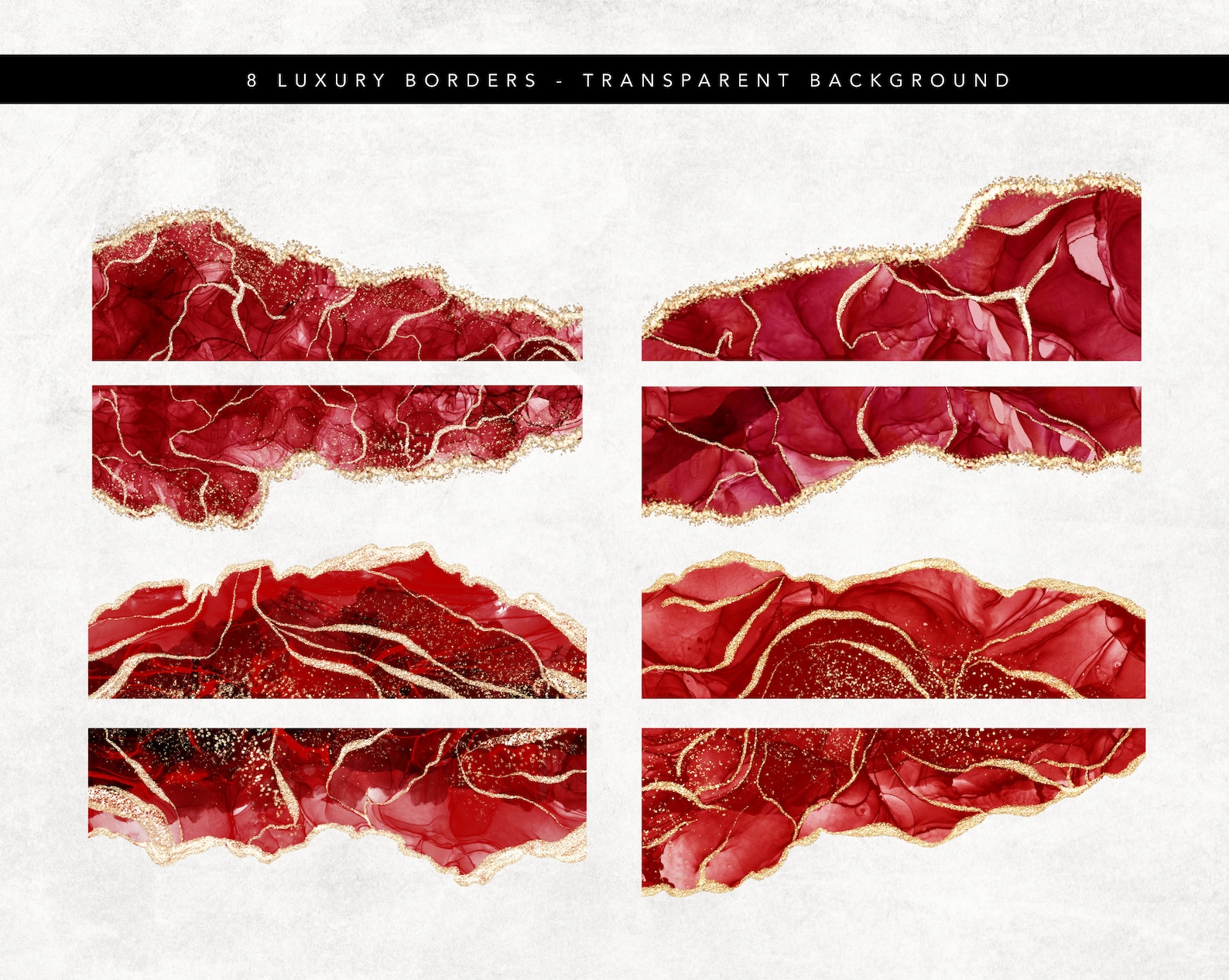 Red Agate & Gold Glitter Borders Clipart (digital Download) - Etsy