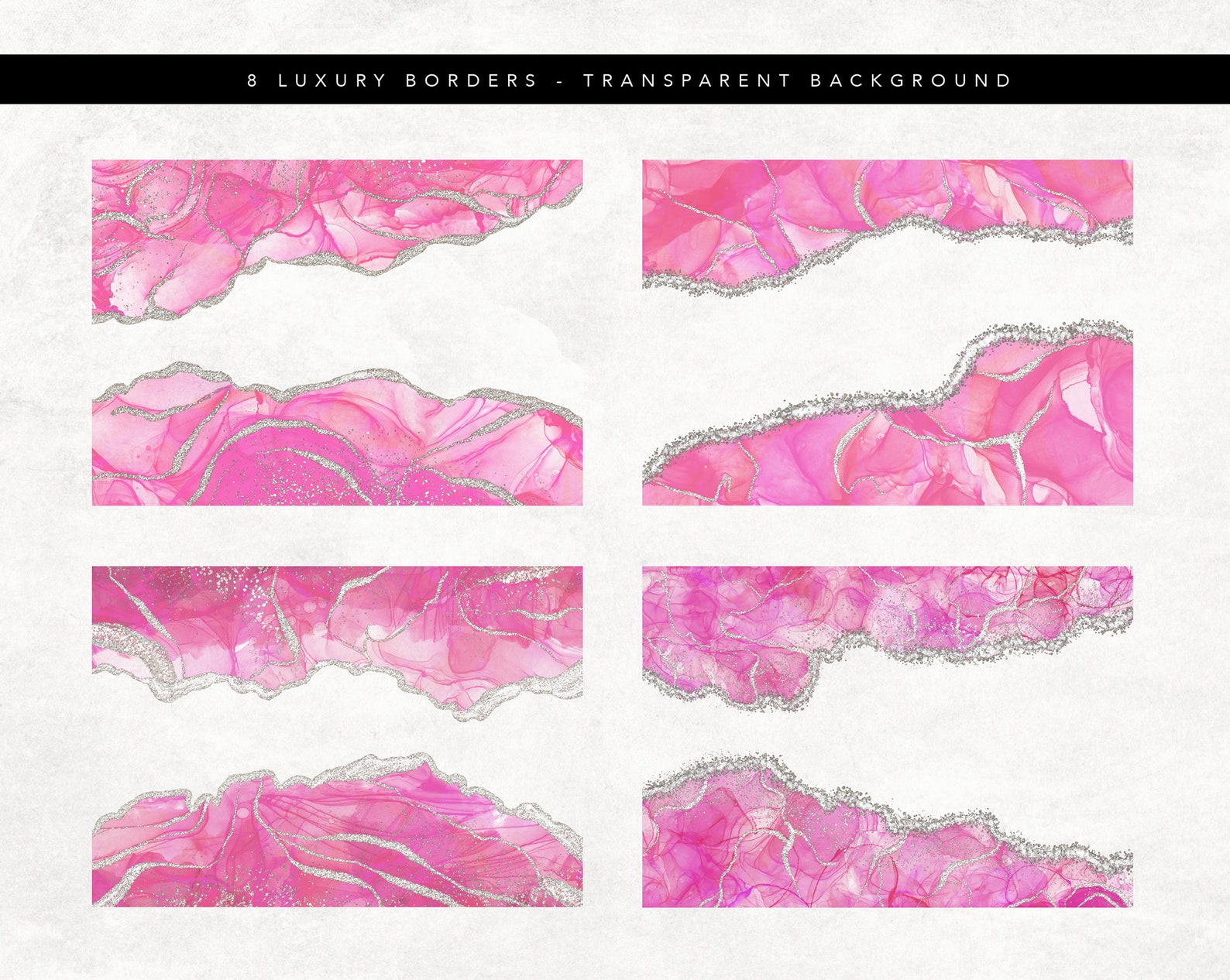 Pink Agate Borders Clipart Pink Watercolor Geode Clipart - Etsy
