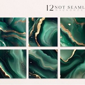 Agate Backgrounds, Emerald Agate Gold Foil, Gemstone Digital Paper Pack ...