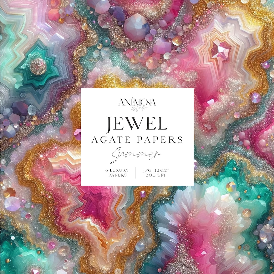 Jeweled Agate Digital Paper: Glitter Marble Texture (digital Download ...