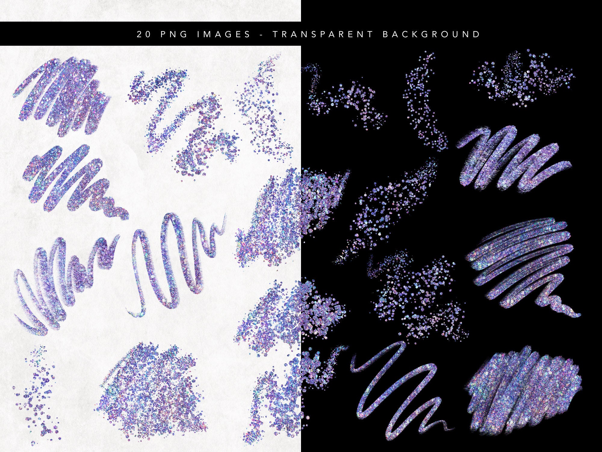 Mermaid Glitter Confetti Clipart Purple Glitter Overlays - Etsy
