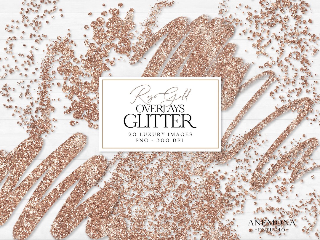 Rose Gold Glitter Confetti Clipart, Rose Gold Glitter Overlays, Rose ...