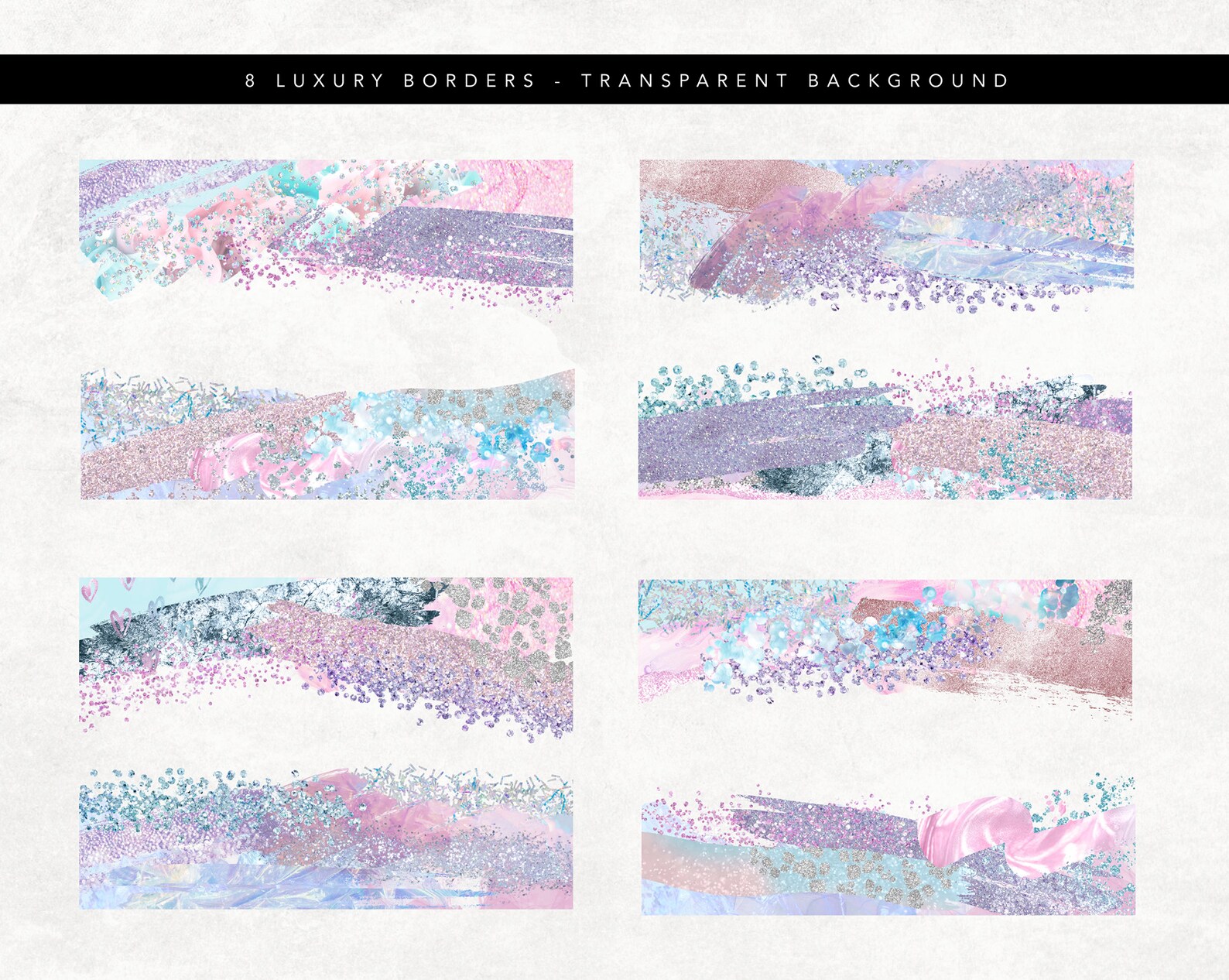 Pastel Border Clipart Pastel Glitter Border Pastel Digital - Etsy