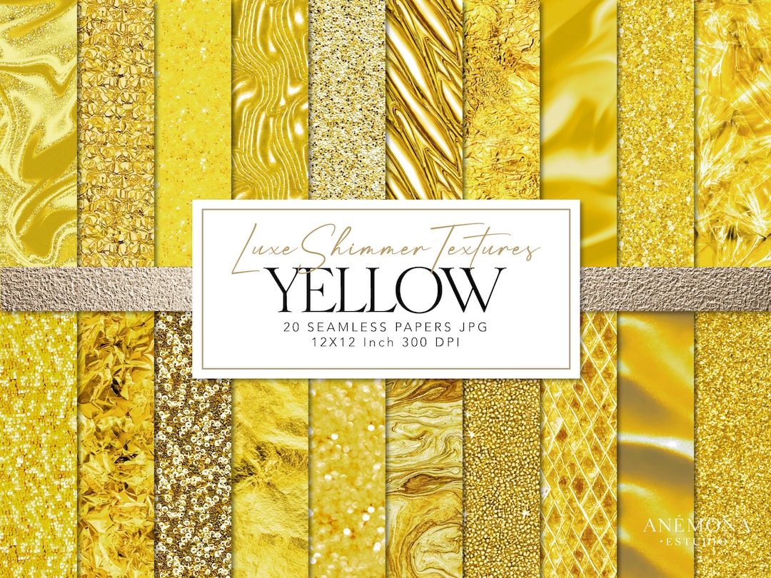 Yellow Digital Paper, Yellow Foil Paper, Yellow Glitter Paper, Yellow ...