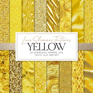 Yellow Digital Paper, Yellow Foil Paper, Yellow Glitter Paper, Yellow ...