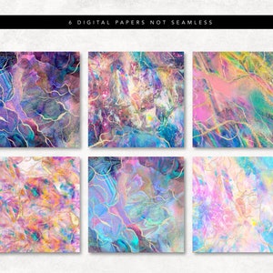 Opal Iridescent Digital Paper: Rainbow Textures (12x12" JPG) (digital ...