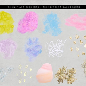 Pastel Alcohol Ink Clipart - Splashes Clipart - Pastel Abstract ...