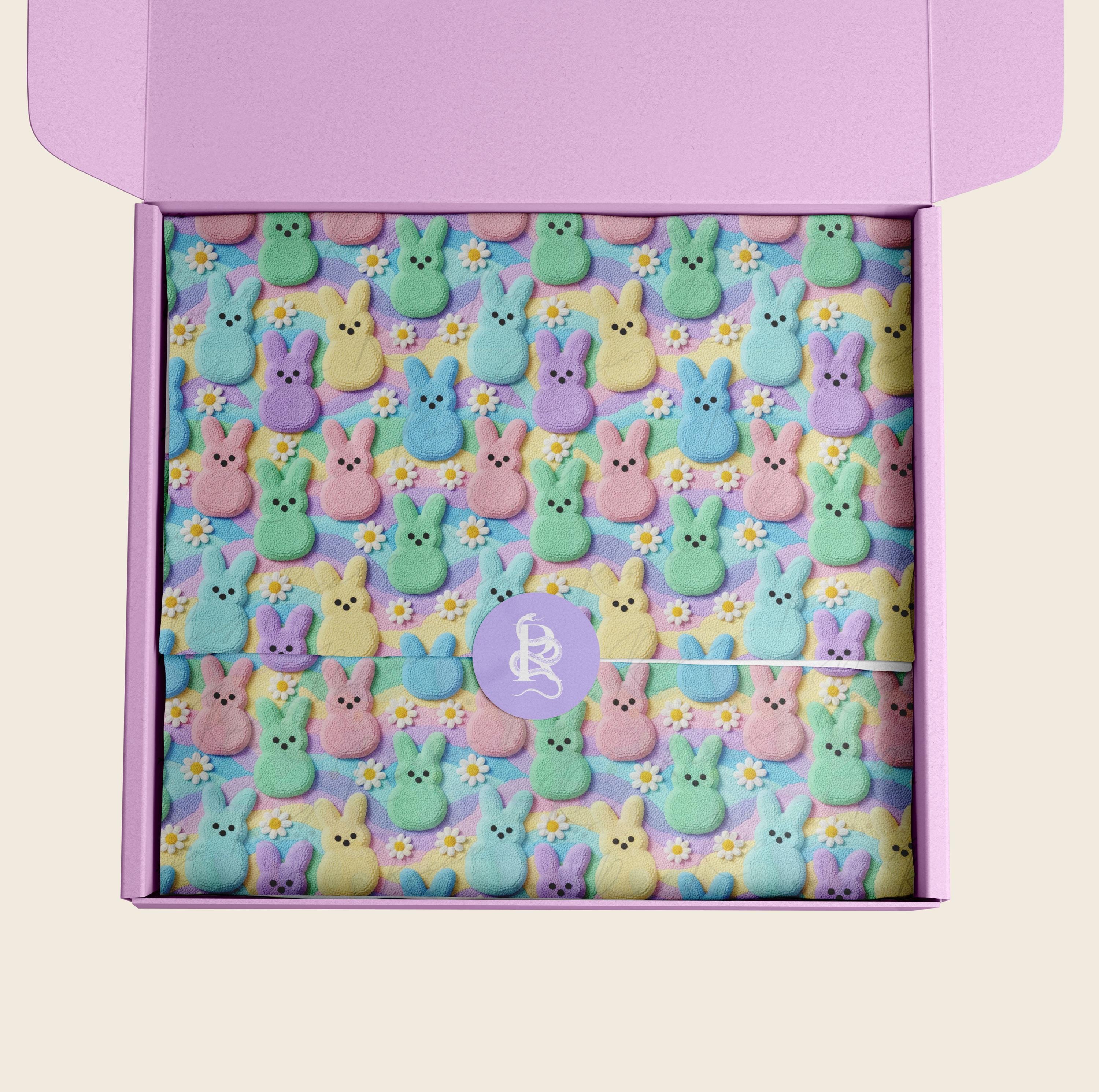 Easter Bunny Peep Pattern, Seamless Spring Digital Paper, Faux Yarn ...