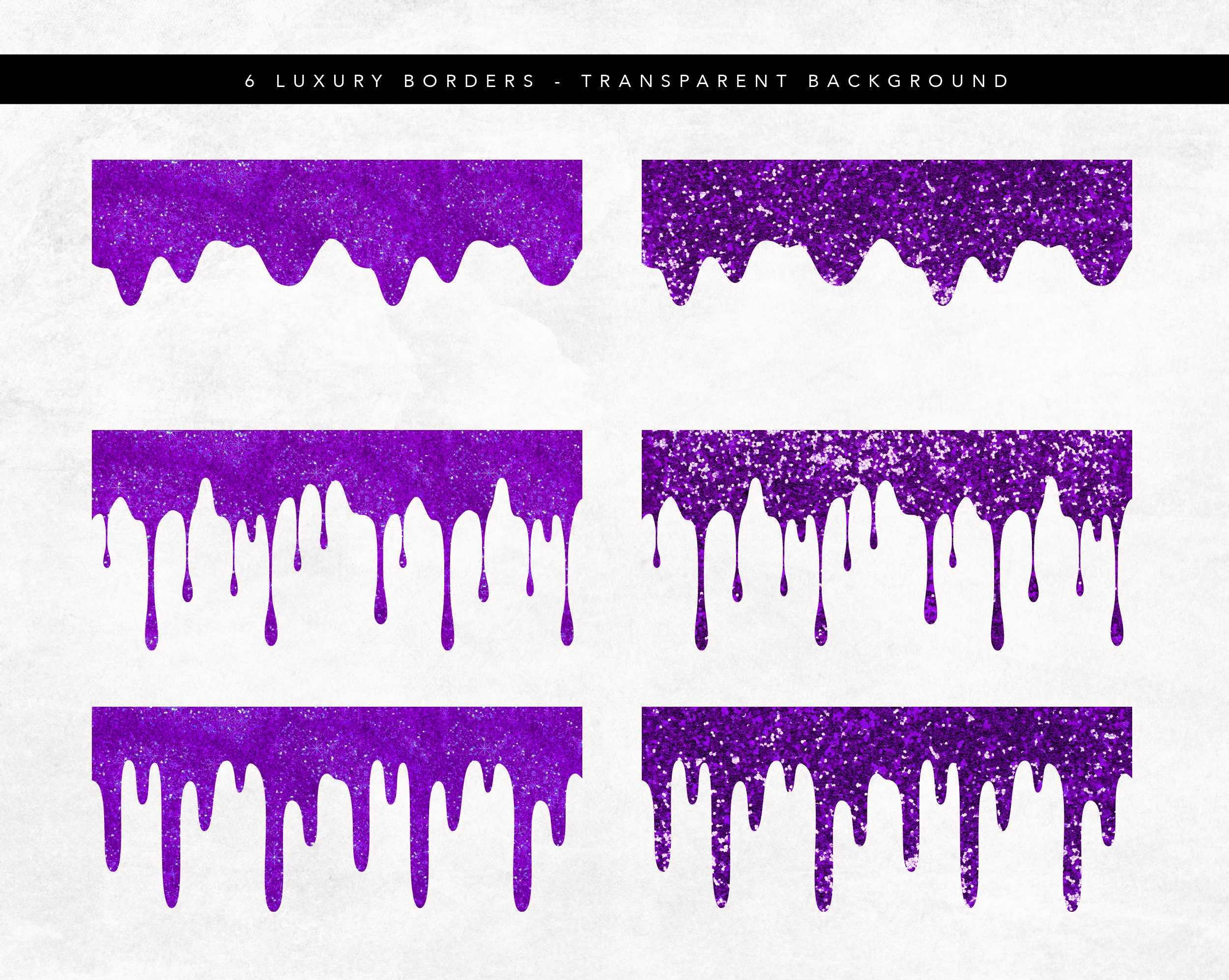 Purple Dripping Purple Drips Borders Drip Glitter Borders - Etsy