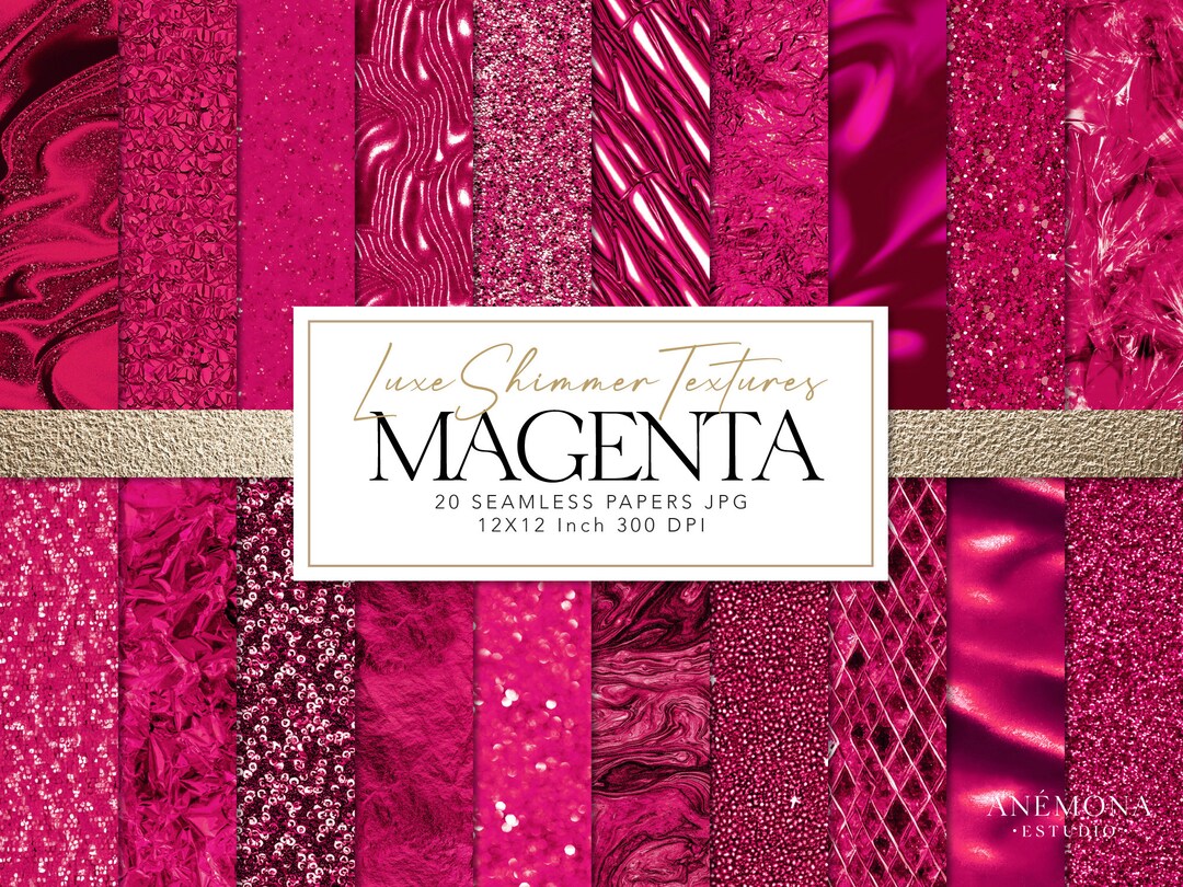 Magenta Digital Paper, Hot Pink Foil Paper, Hot Pink Glitter Paper ...