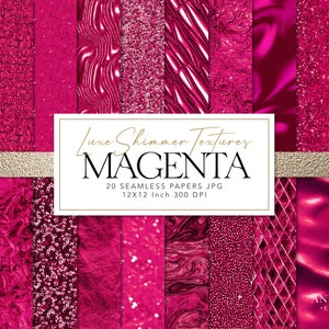 Magenta Digital Paper, Hot Pink Foil Paper, Hot Pink Glitter Paper ...