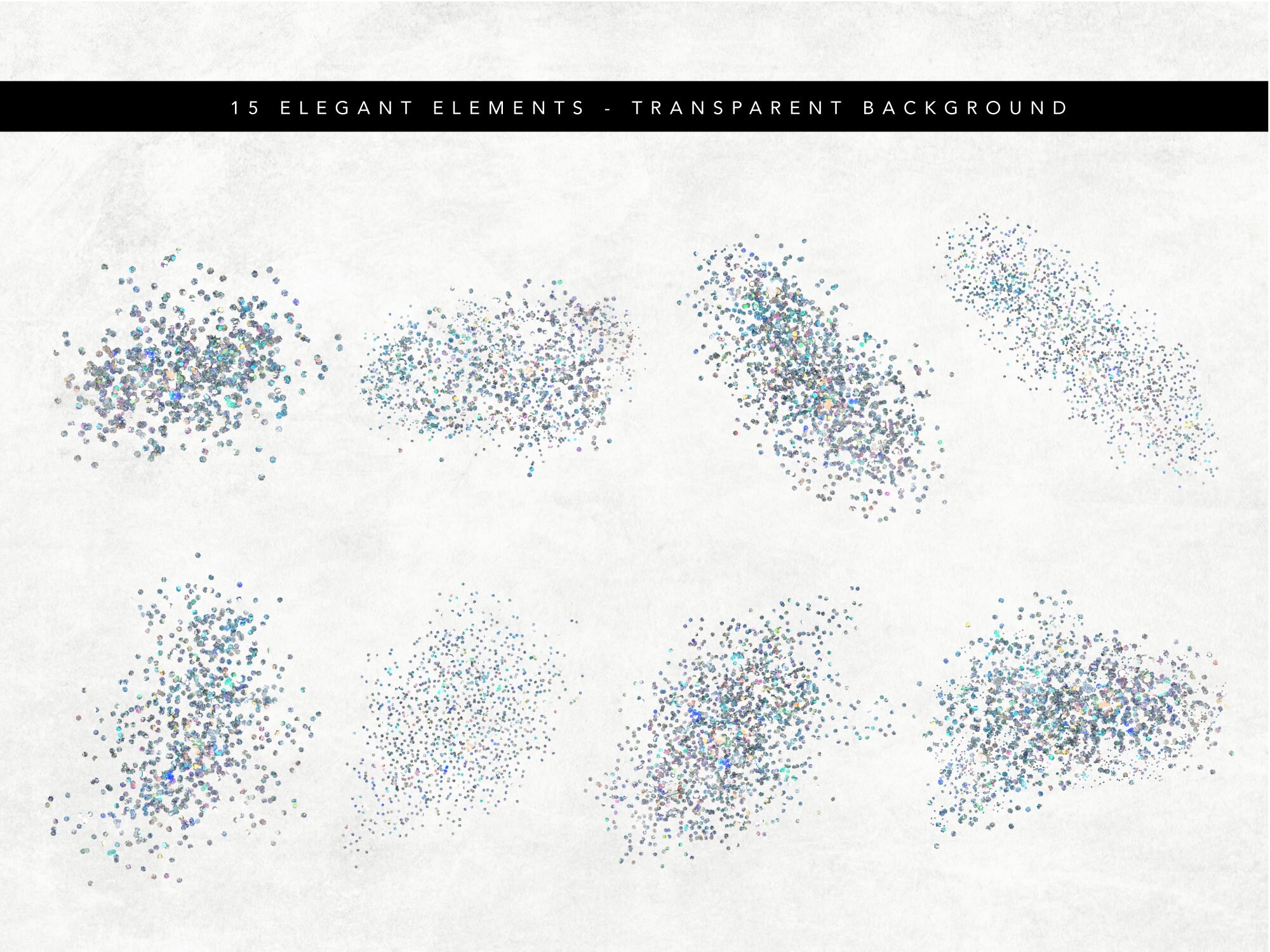 Holographic Glitter Clipart: Rainbow Sparkle PNG Overlays (commercial ...