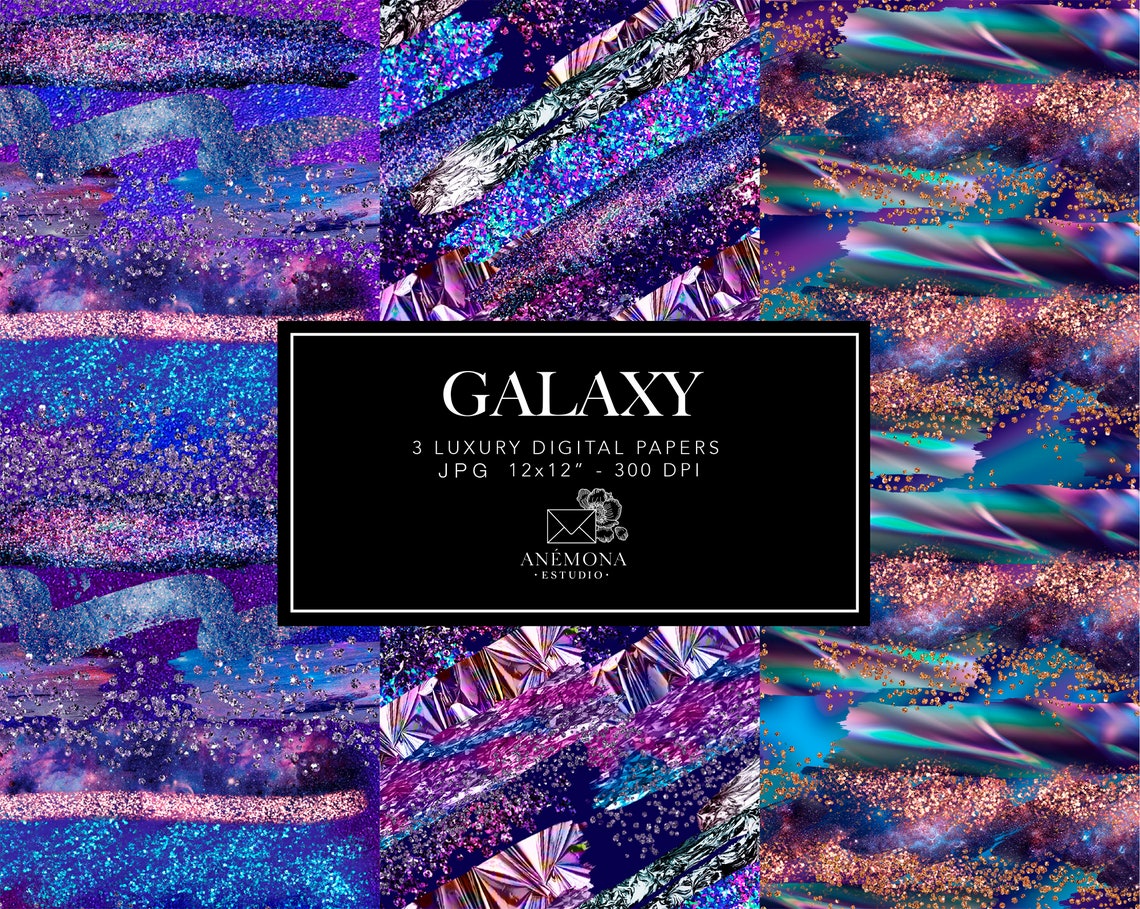 Galaxy Digital Paper Cosmic Digital Paper Luxury Digital - Etsy