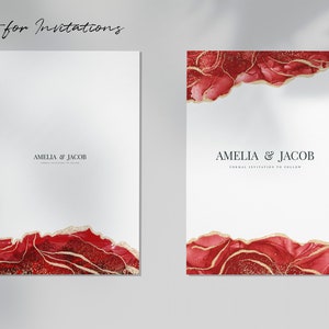 Red Agate Borders Clipart, Red Watercolor Geode Clipart - Gold Glitter ...