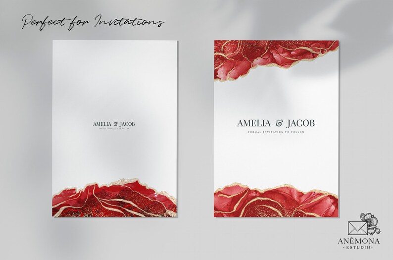 Red Agate Borders Clipart Red Watercolor Geode Clipart Gold - Etsy UK