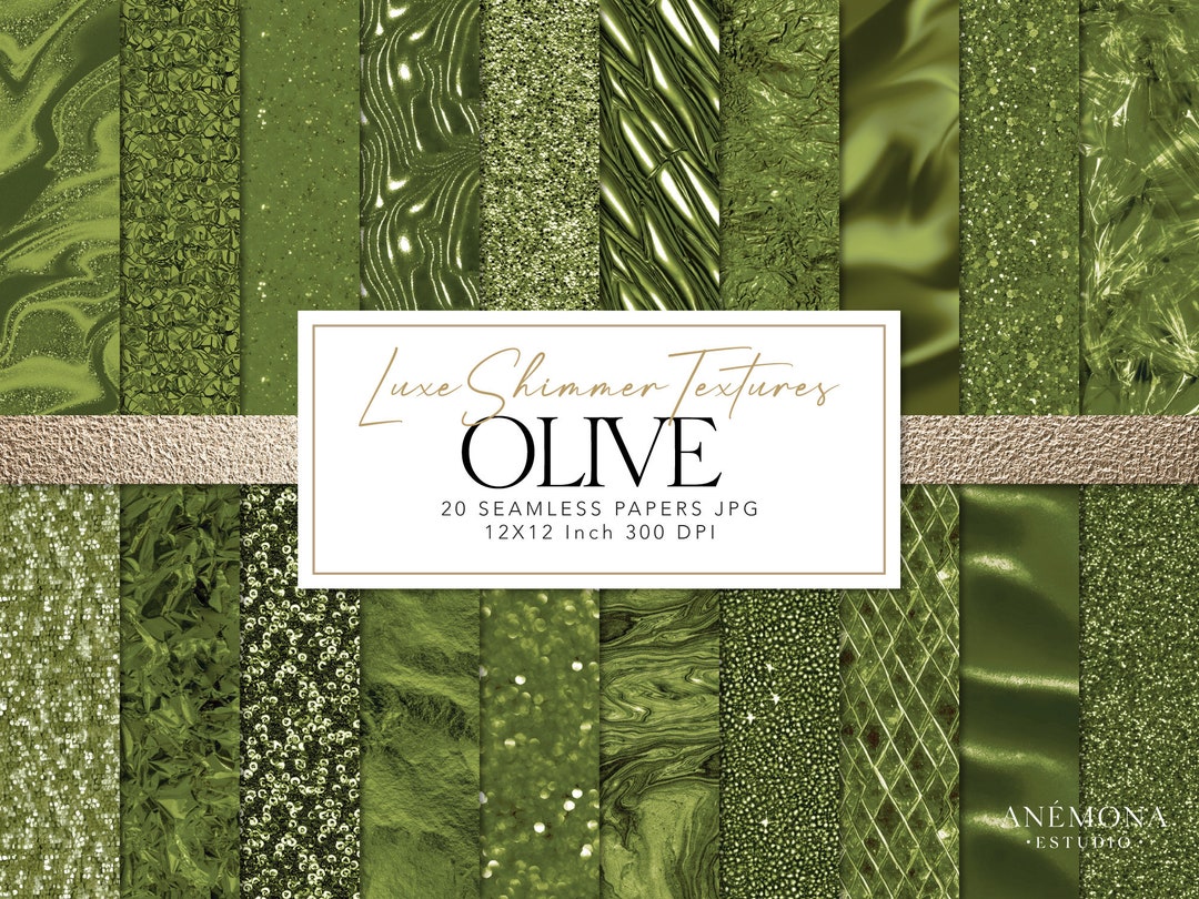 Olive Green Digital Paper, Green Foil Paper, Green Glitter Paper, Green ...
